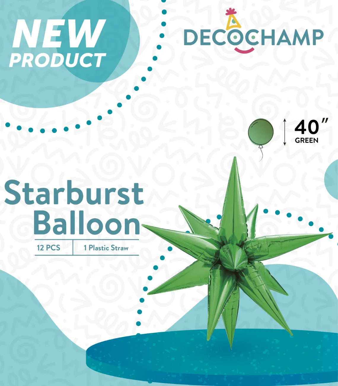 Starburst Foil Balloons Green 40″ - funnyballoonspr