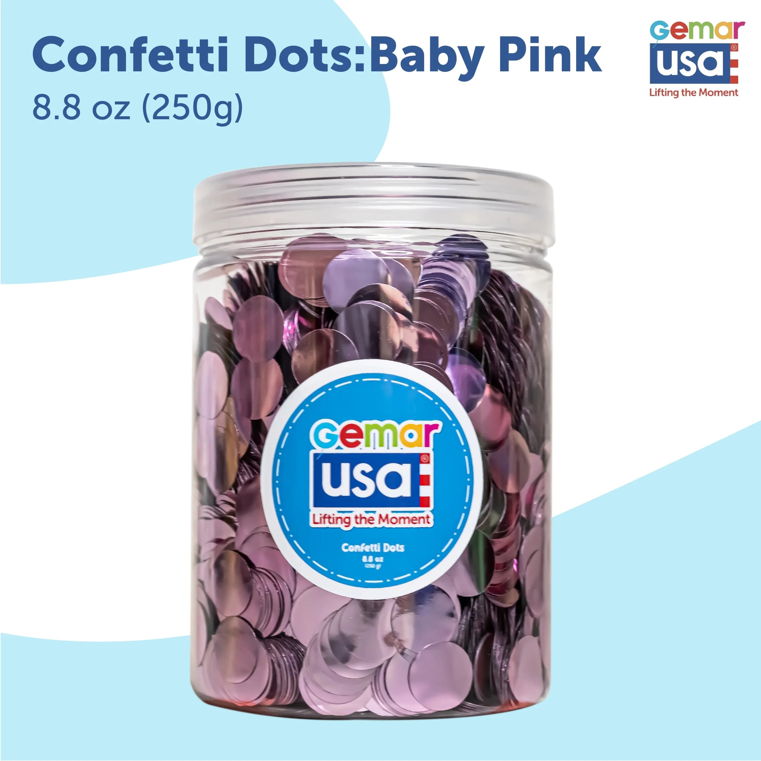 Confetti Jar Baby Pink Metallic 30613 - funnyballoonspr