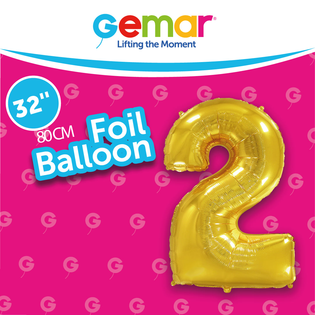 Number 2 Gold 171327 - 32 in - funnyballoonspr